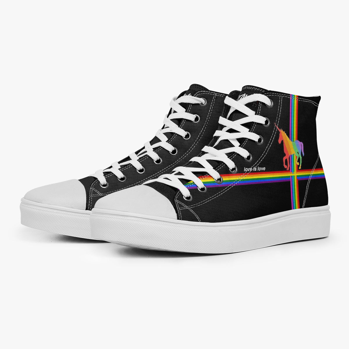Tênis Cano Alto LGBTQIA Gay Unicorn Pride – Stamp It